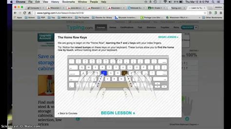 typing lesson 1 on typing web youtube