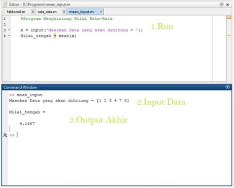 perintah input pada matlab menggunakan script file microsoft excel