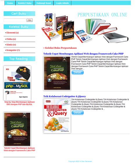 aplikasi perpustakaan online dengan php dan mysql inter