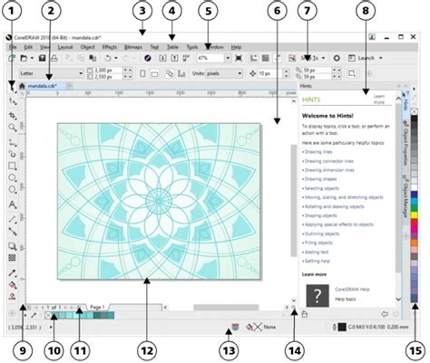 coreldraw help application window