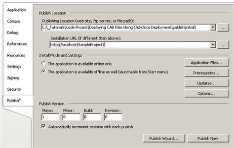 deploying cab files using clickonce deployment codeproject