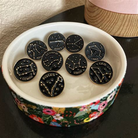 Zodiac Enamel Pins Constellation Enamel Pin Zodiac Pin Hard Enamel Pin