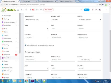 javascript copy the shipping address to billing address using mvc