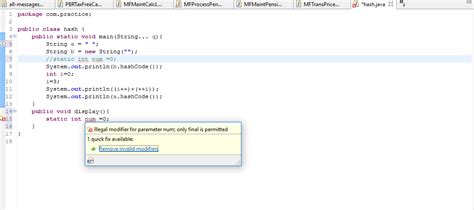 java error illegal modifier for parameter only final permitted