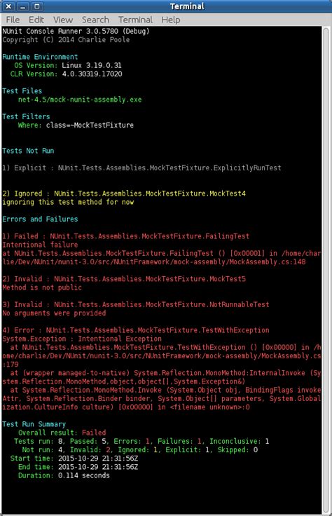 console runner nunit docs