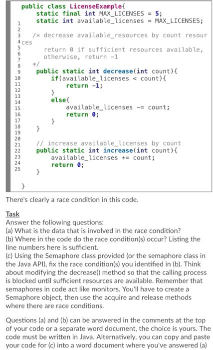 solved public class licenseexample{ static final int