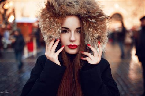 тапети лице жени на открито Дами червенокос човек модел червено