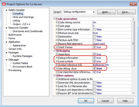 compiler settings for embarcadero delphi xe2 xe5 aqtime documentation