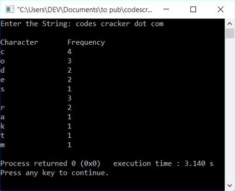 c program to find frequency of characters in string