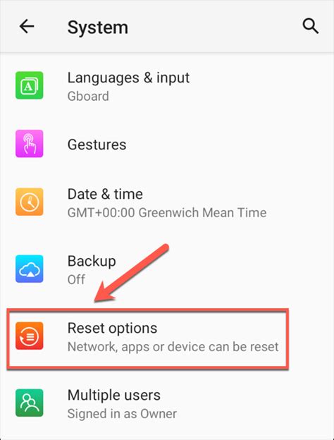 how to reset network settings on android