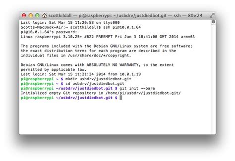 gitpi a private git server on raspberry pi trybotics