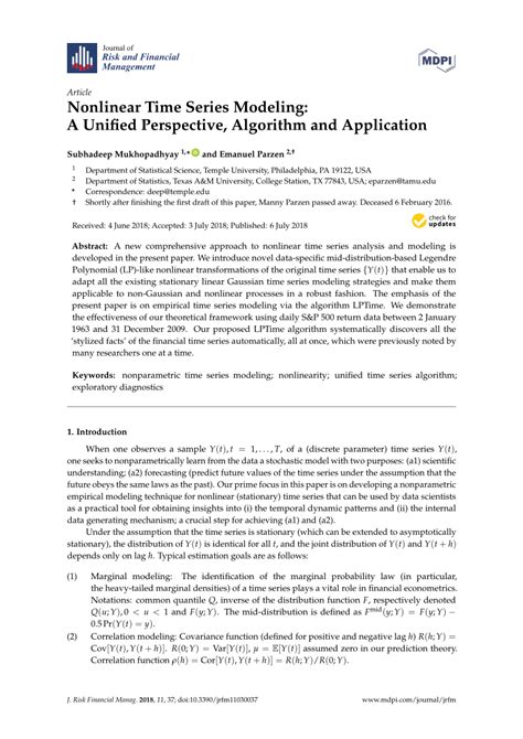 pdf nonlinear time series modeling a unified perspective algorithm