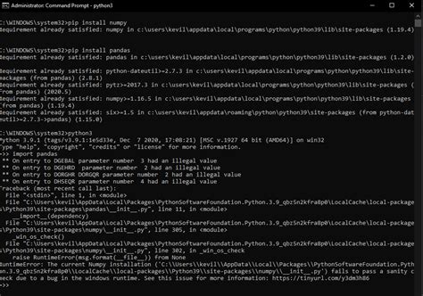 pandas issue with installing python modules stack overflow