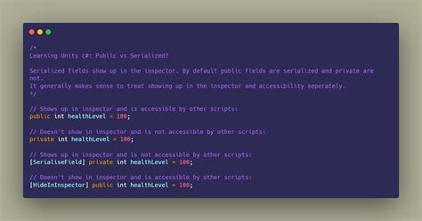 unity c public vs serialized field