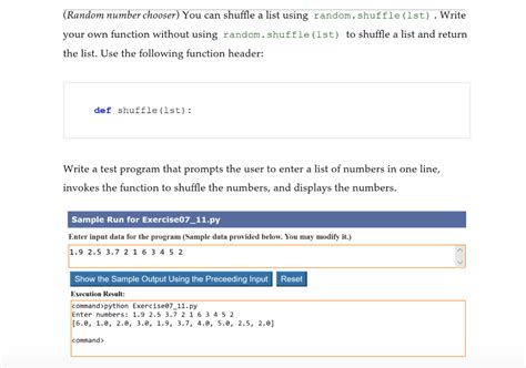 random number chooser you can shuffle a list using randomshuffle 1st
