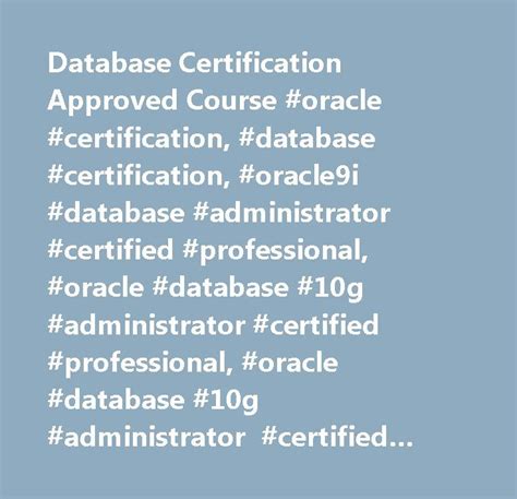 what certifications are needed for database administrator daniel