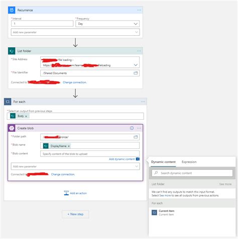 copy data from sharepoint subfolders to azure data lake