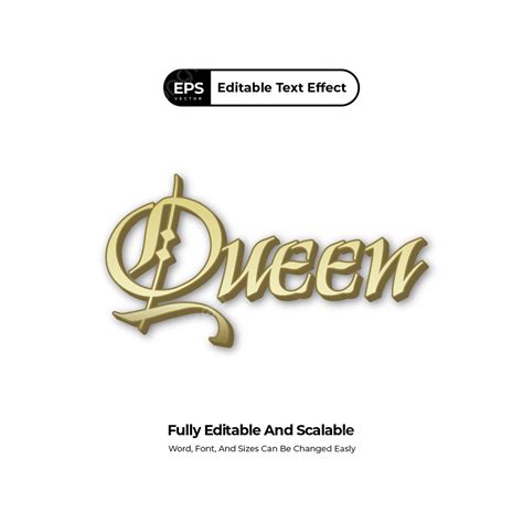 Editable Text Effect Vector Png Images Editable Text Effect Queen