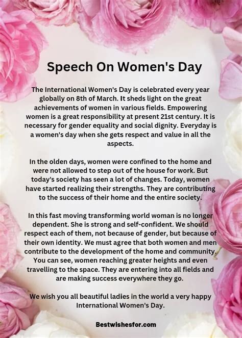 Womens Day 2023 Beautiful Speech Poem Best Wishes Womans Day