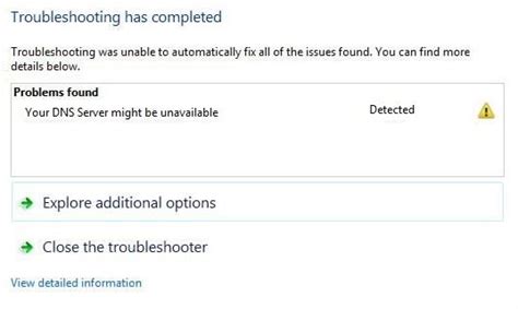 how to fix dns server might be unavailable windows 10
