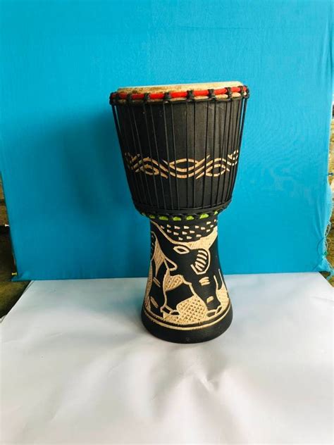 Authentic Djembe Drum Small Size Hand Carved With Goats Skins Classic
