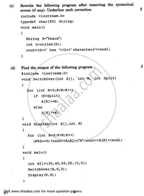 computer science python 2010 2011 cbse arts class 12 91 question