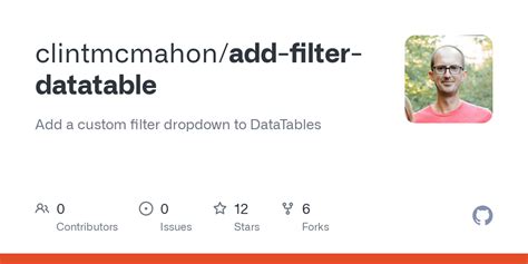 github clintmcmahon add filter datatable add a custom filter