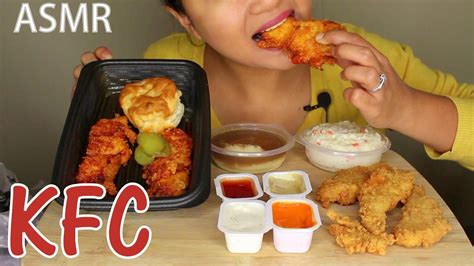 Asmr Kfc Nashville Hot Chicken Strips Eating Sounds Youtube