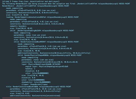 failed assertion tilewidth leadingsize width when running flutter
