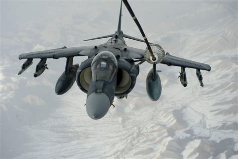 The Us Av 8b Harrier Ii Aircraft Demonstrates Incredible Vertical