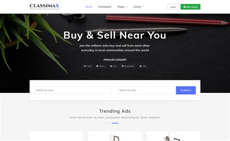 bootstrap 4 classified website template download from themewagon