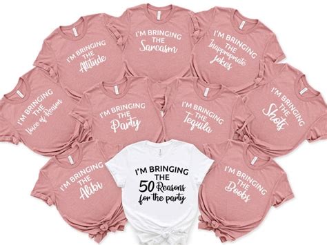 Im Bringing The 50 Reasons 50th Birthday Party Shirts Etsy