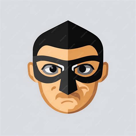 Premium Vector Criminal Masked Thief Man Face Robber Icon Bandit