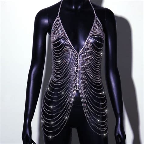 Calishadow Jewelry Bodies Tassel Rhinestone Harness Body Chain