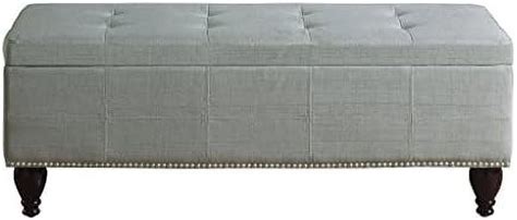 Elmo Upholstered Ottoman Bedroom Bench Grey