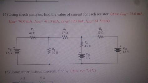 solved 14 using mesh analysis find the value of current