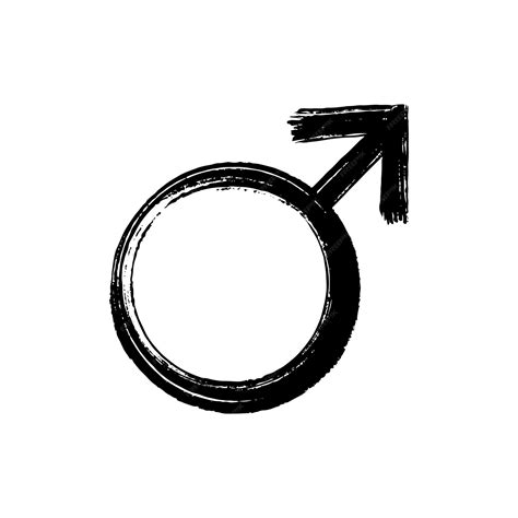 Premium Vector Male Gender Symbol Black Ink Vector Illustration