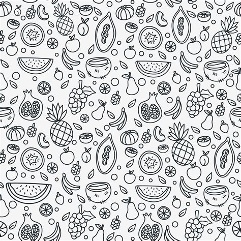 Handdrawn Tropical Fruits Seamless Pattern Background Wallpaper
