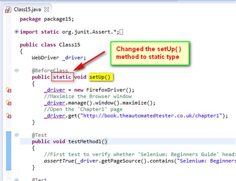 selenium by arun 323 using beforeclass and afterclass junit annotations