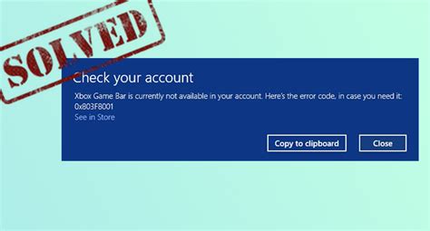 how to fix xbox error 0x803f8001 on windows