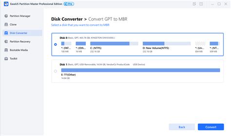 interconvert mbr disk and gpt disk using easeus partition master