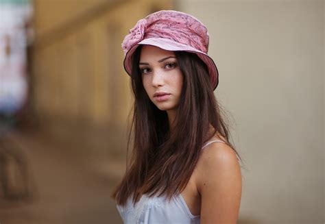 Maxim Maximov Women Hat Mariya Volokh Brunette Long Hair Straight Hair