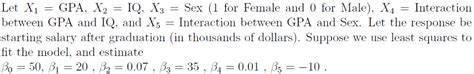 solved let xi gpa x2 1q x3 sex 1 for female and 0