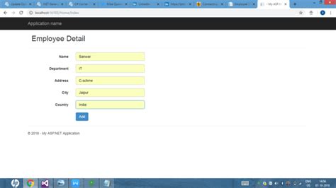 crud operations using asp mvc and mongodb
