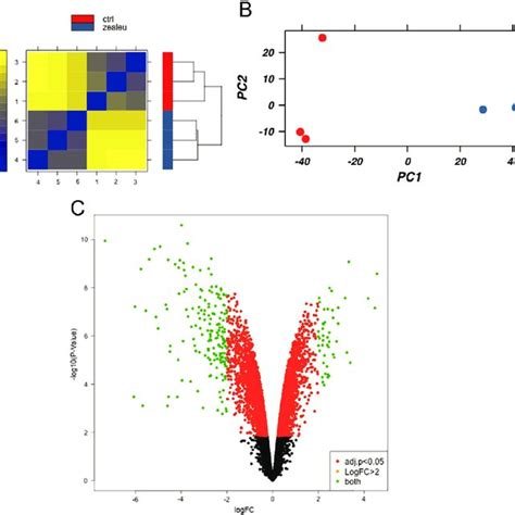 a hierarchical clustering and heat map and b principal component