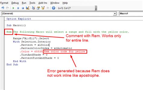 all about comment blocks in vba vba and vb tutorials