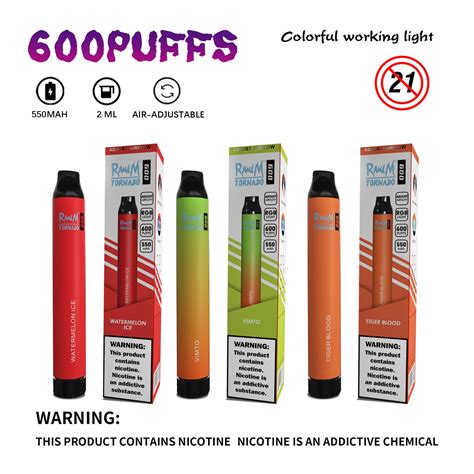 Electronic Cigarette Smoke Randm Tornado Disposable Vape 600 800 1000