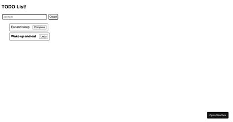 todo using immer codesandbox
