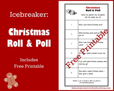 Icebreaker Christmas Roll And Poll Free Printable Womens Ministry