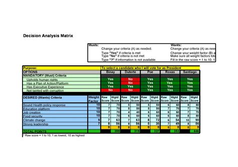 49 Best Decision Matrix Templates Word And Excel ᐅ Templatelab